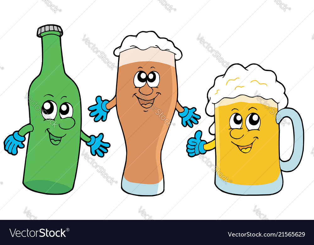 Cute beer collection Royalty Free Vector Image