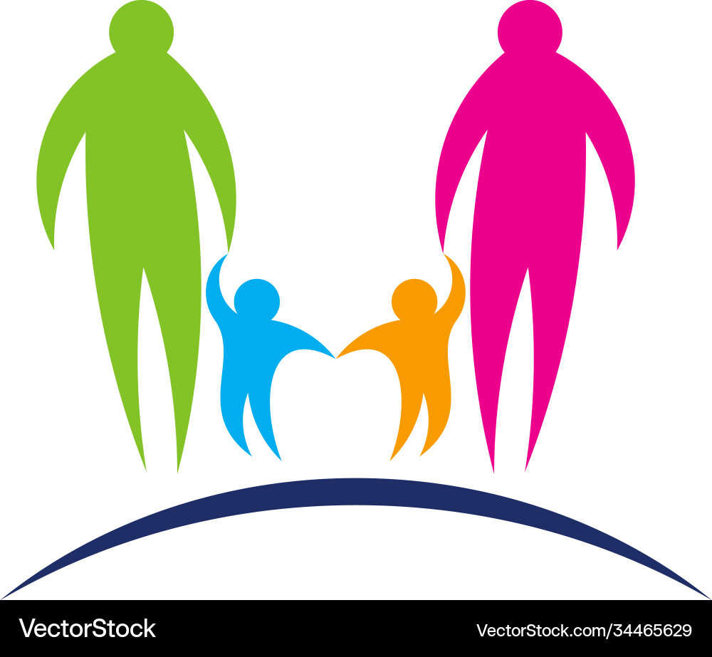 Family logo design template community Royalty Free Vector