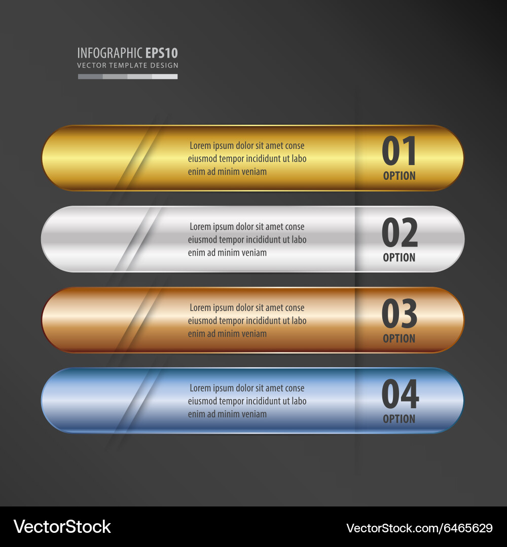 Gradient Color Banner - Gold, Bronze, Silver Vector Image