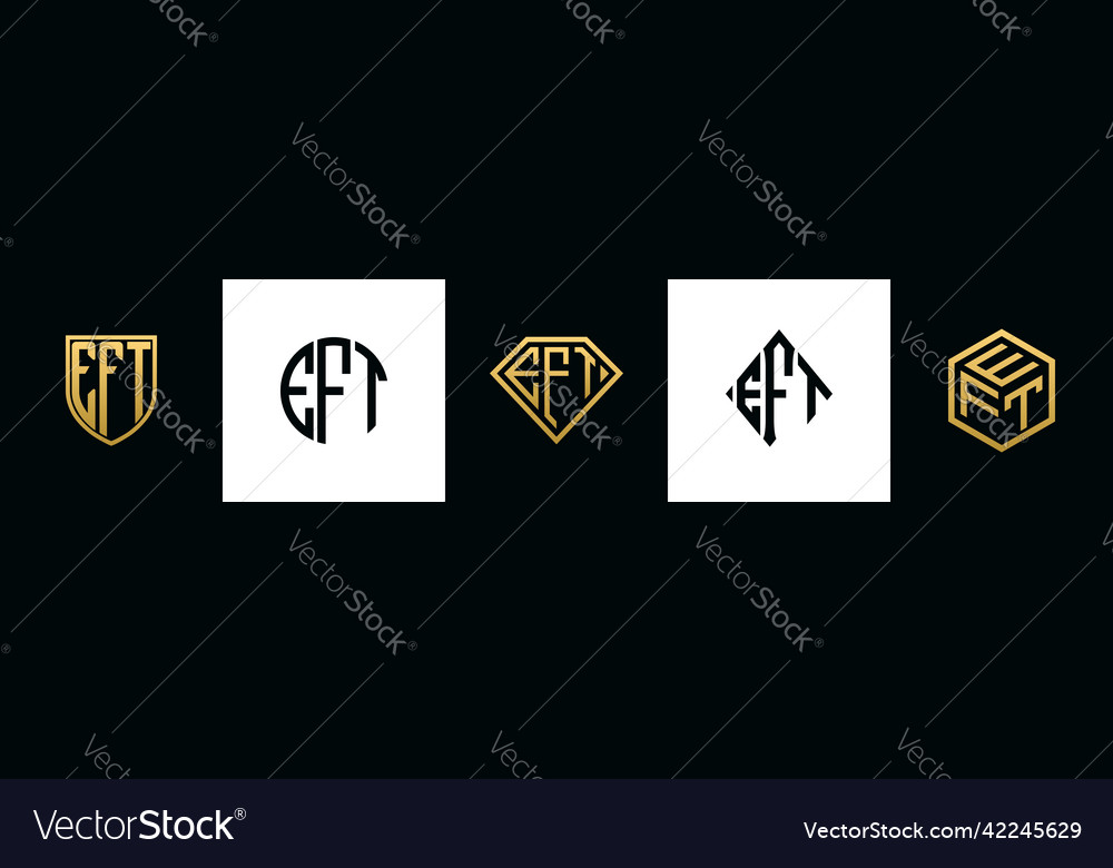 Initial letters eft logo designs bundle Royalty Free Vector