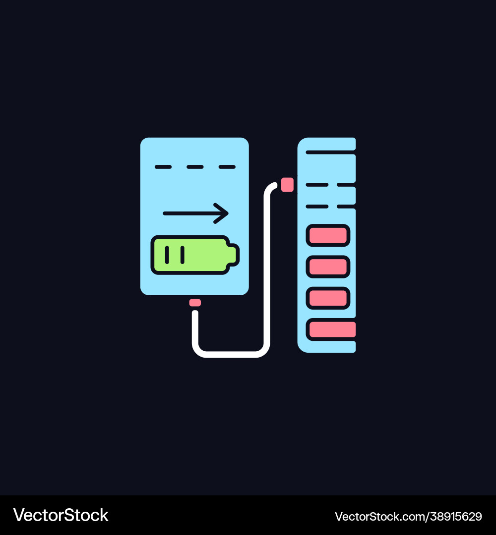 Recharge from computer rgb color manual label Vector Image