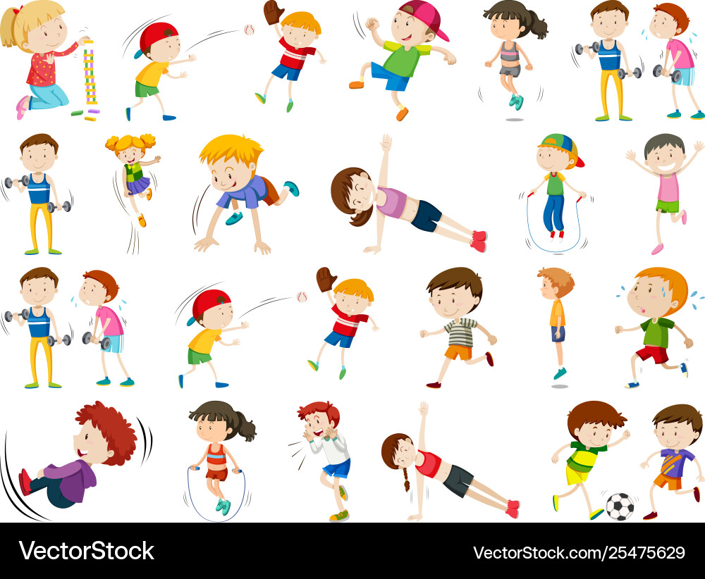 Set people doing activities Royalty Free Vector Image