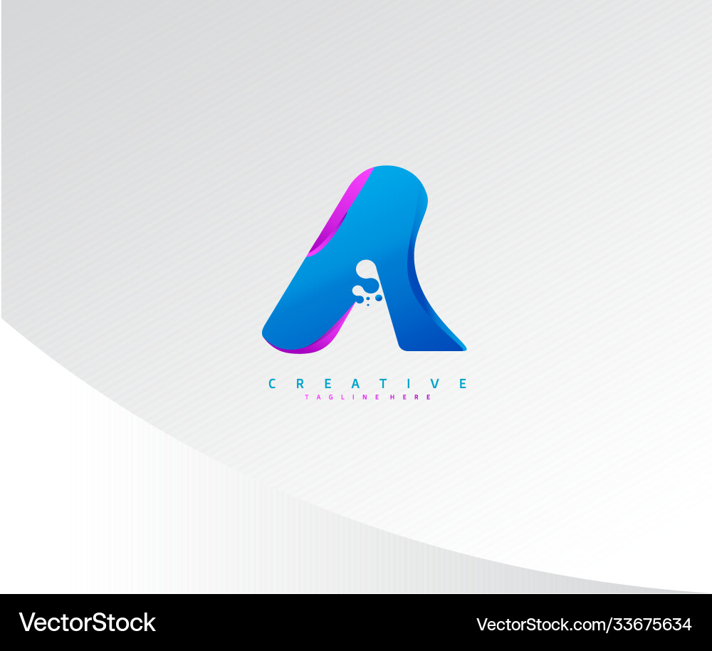Initial a letter abstract colorful trendy Vector Image