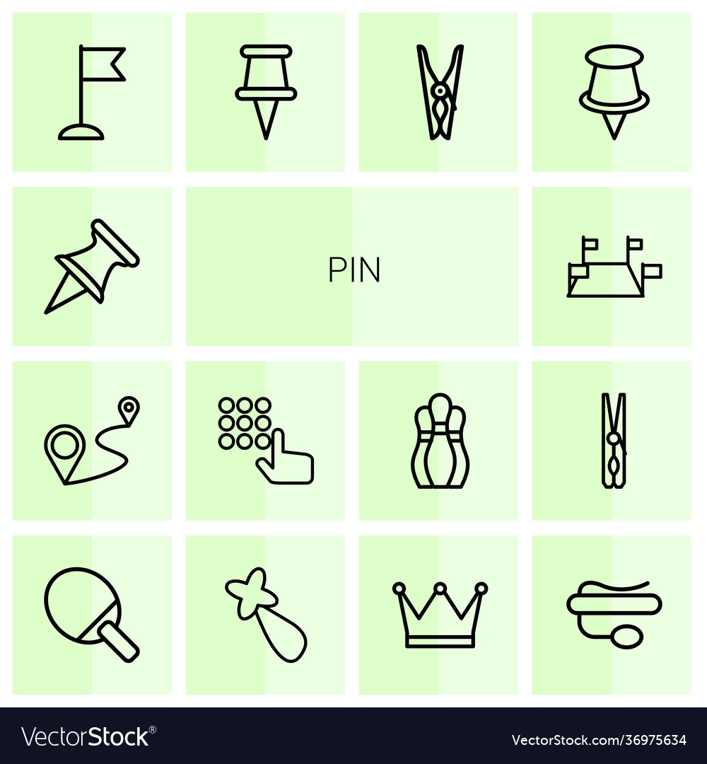 Pin icons Royalty Free Vector Image - VectorStock