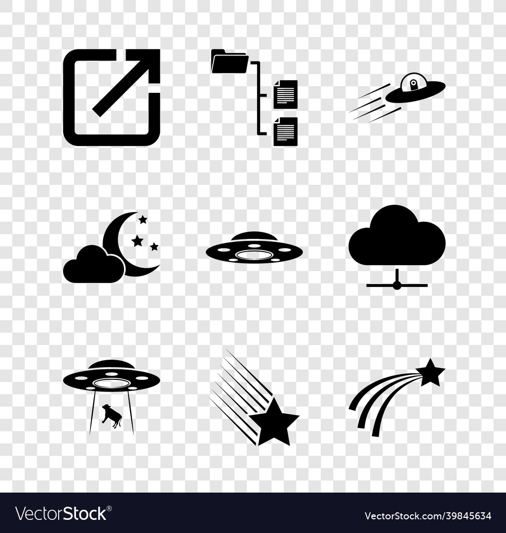 Set open in new window folder tree ufo flying Vector Image Set open in new window folder tree ufo flying Vector Image
