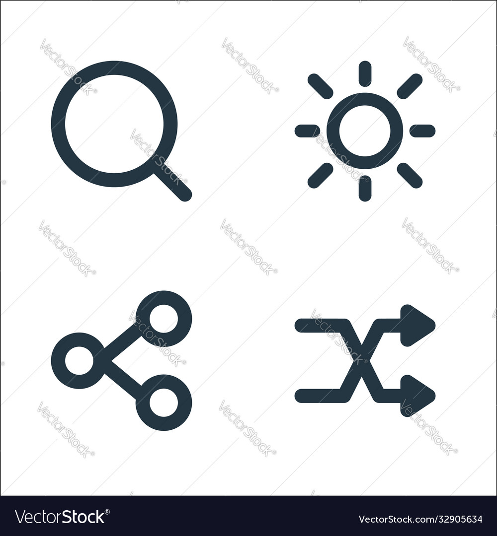 User interface line icons linear set quality line Vector Image