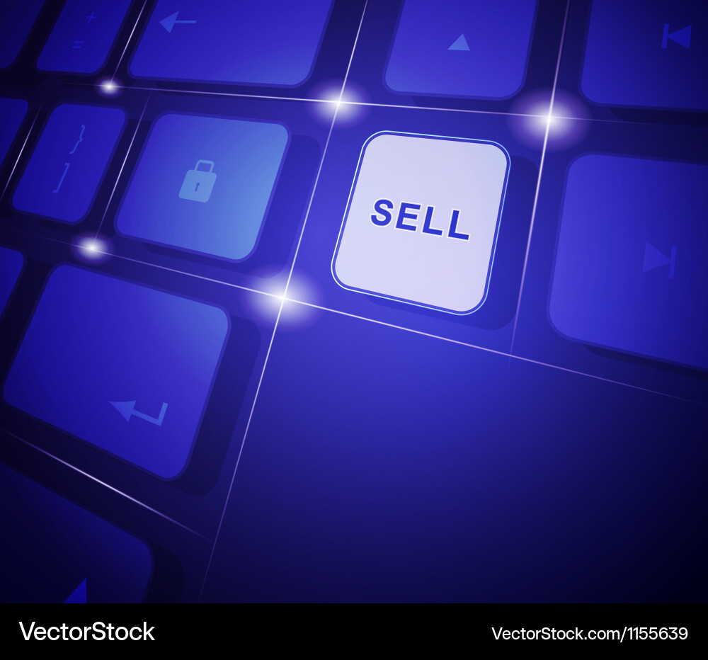Button sell on a virtual keyboard Royalty Free Vector Image