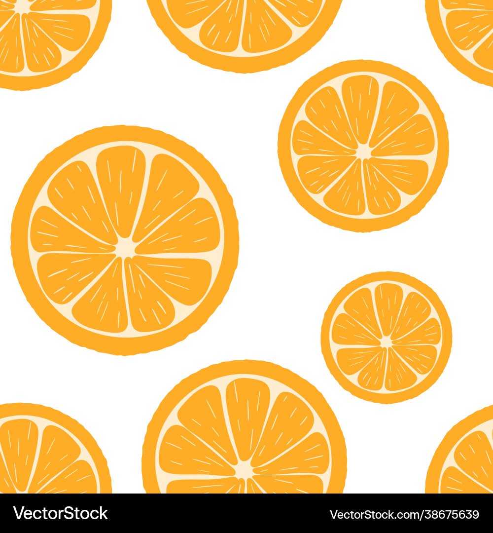 Juicy oranges pattern Royalty Free Vector Image