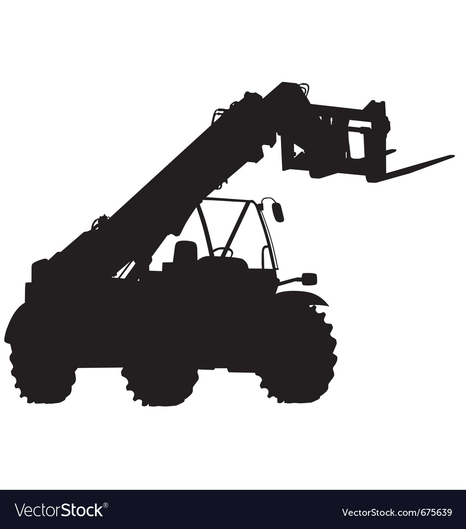 Telescopic handler silhouette Royalty Free Vector Image Telescopic handler silhouette Royalty Free Vector Image
