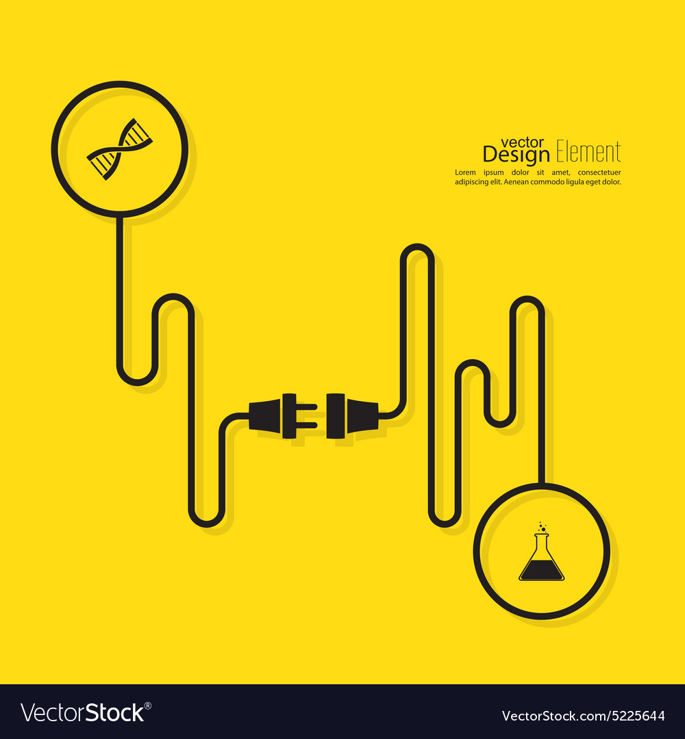 Abstract Background With Wire Plug And Socket Vector Image