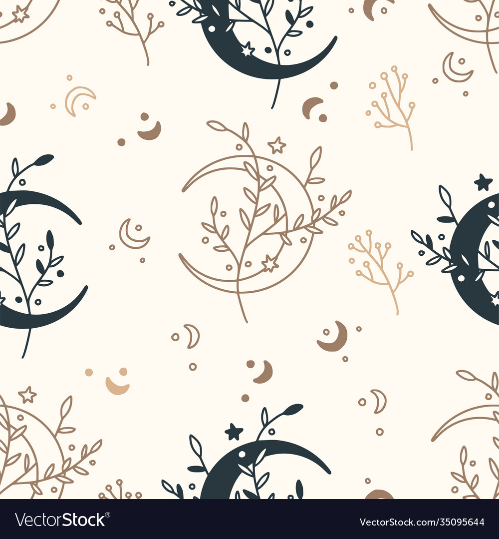 Mystical and celestial seamless pattern with eyes Vector Image
