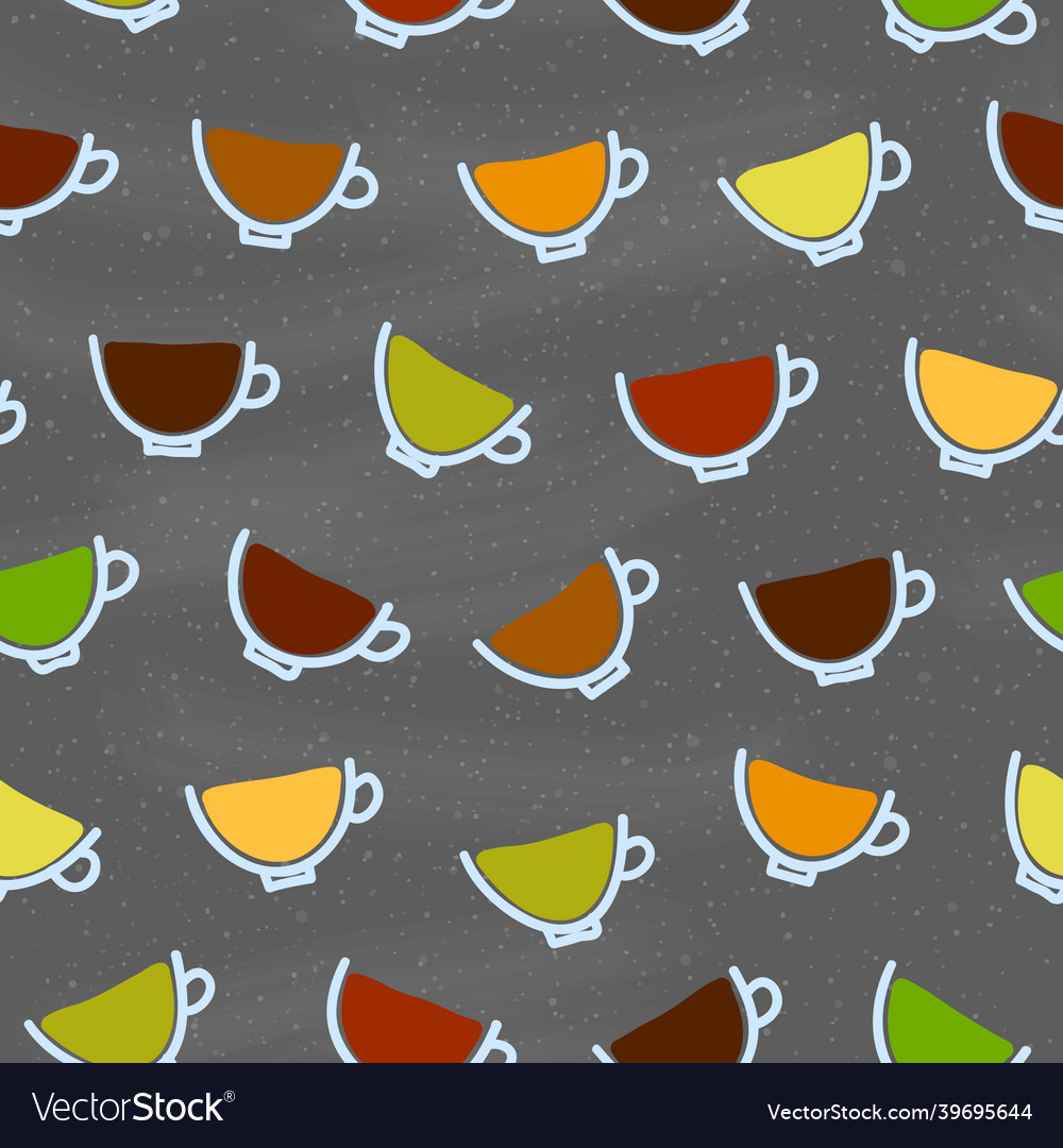 Seamless pattern with tea drinks Royalty Free Vector Image