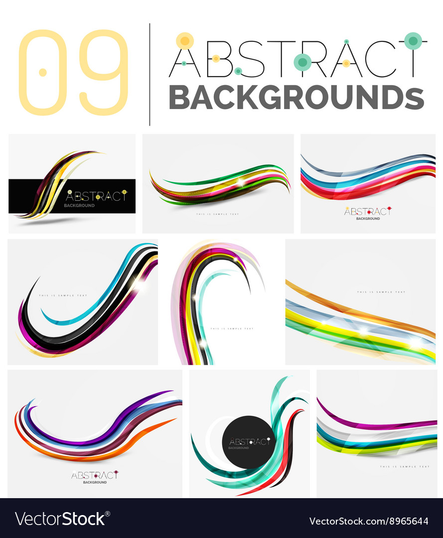 Set of smooth abstract backgrounds Royalty Free Vector Image