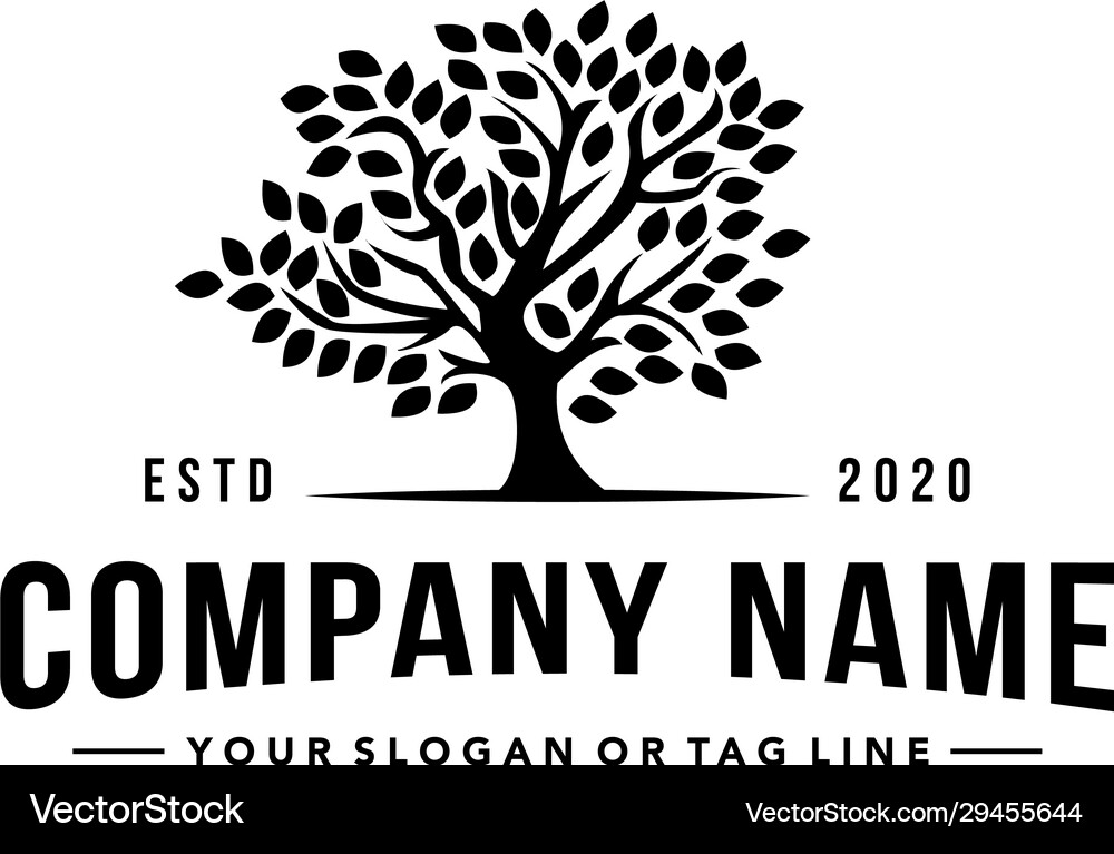 Vintage design tree logo Royalty Free Vector Image