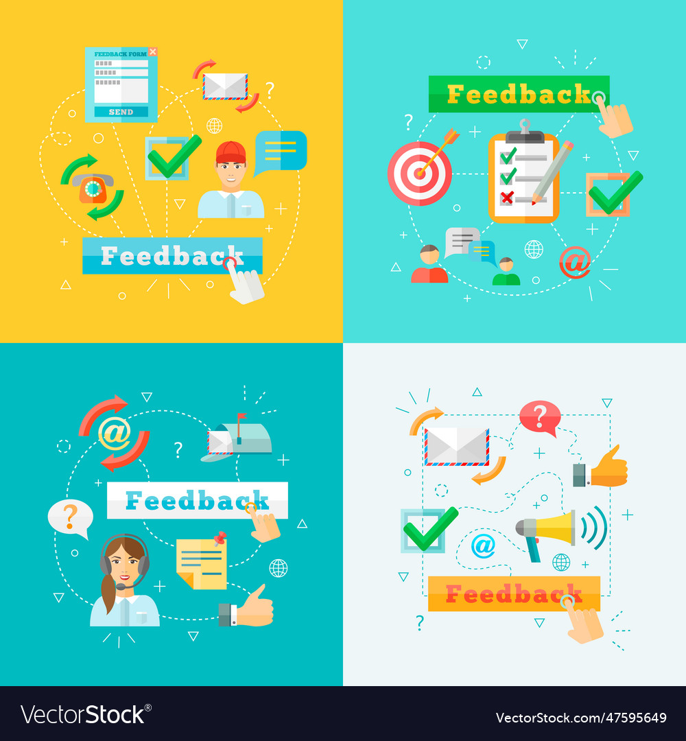 Feedback web infographic elements set Royalty Free Vector