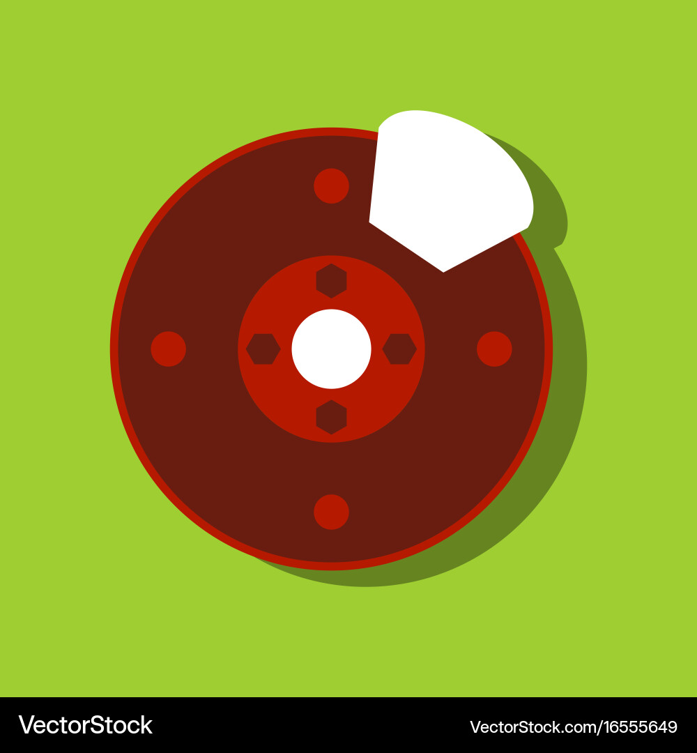 Flat icon design collection wheel and brake Vector Image