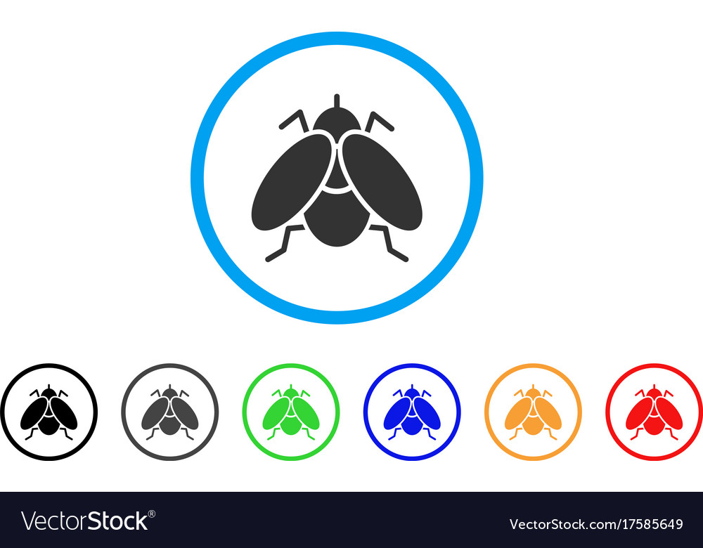 Fly insect rounded icon Royalty Free Vector Image