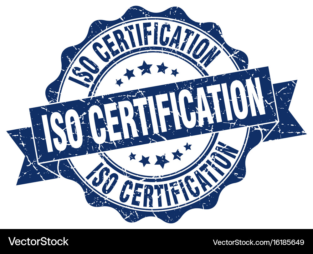 Iso certification stamp sign seal Royalty Free Vector Image