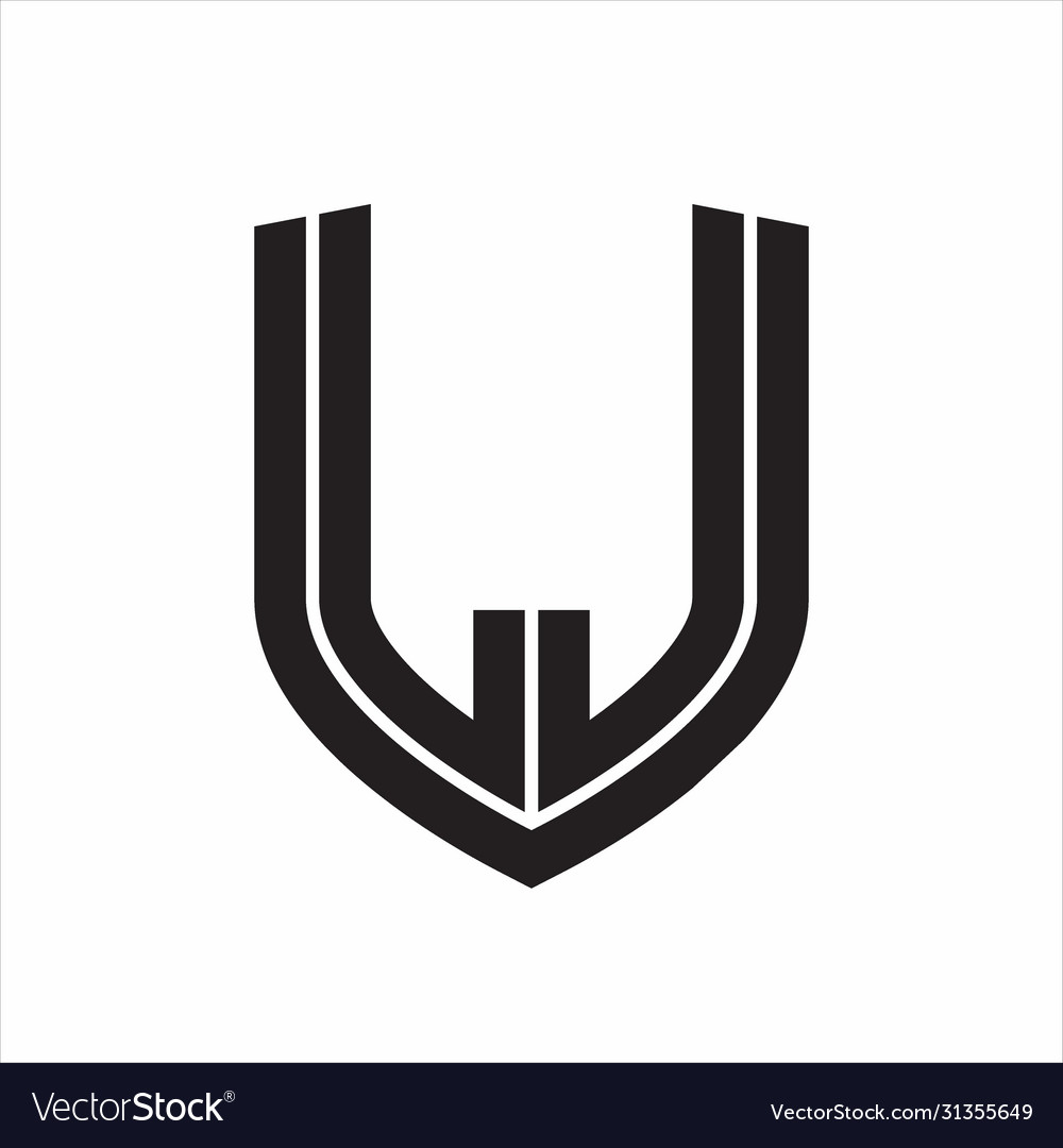 Lj logo monogram with emblem shield design Vector Image