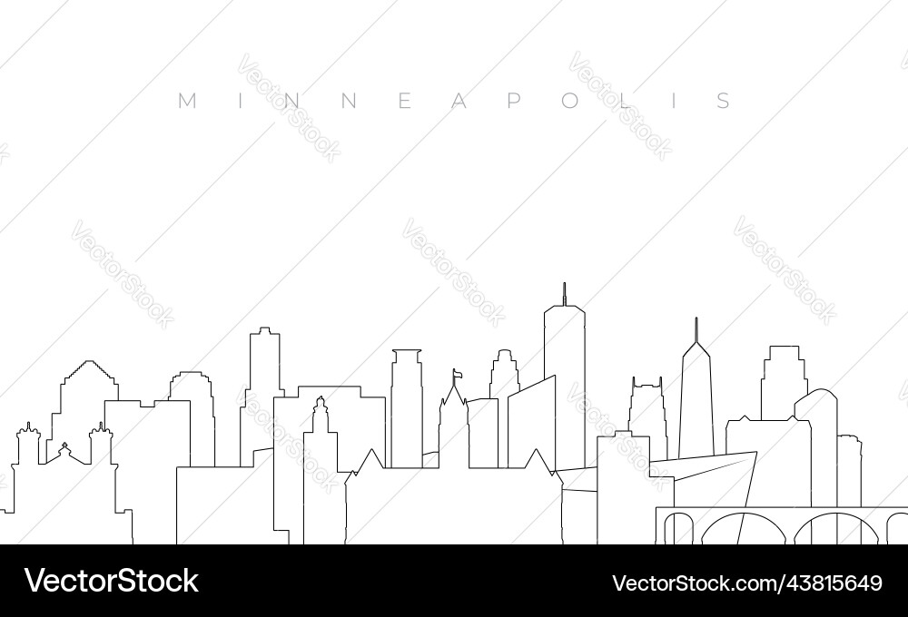 Outline minneapolis skyline trendy template Vector Image