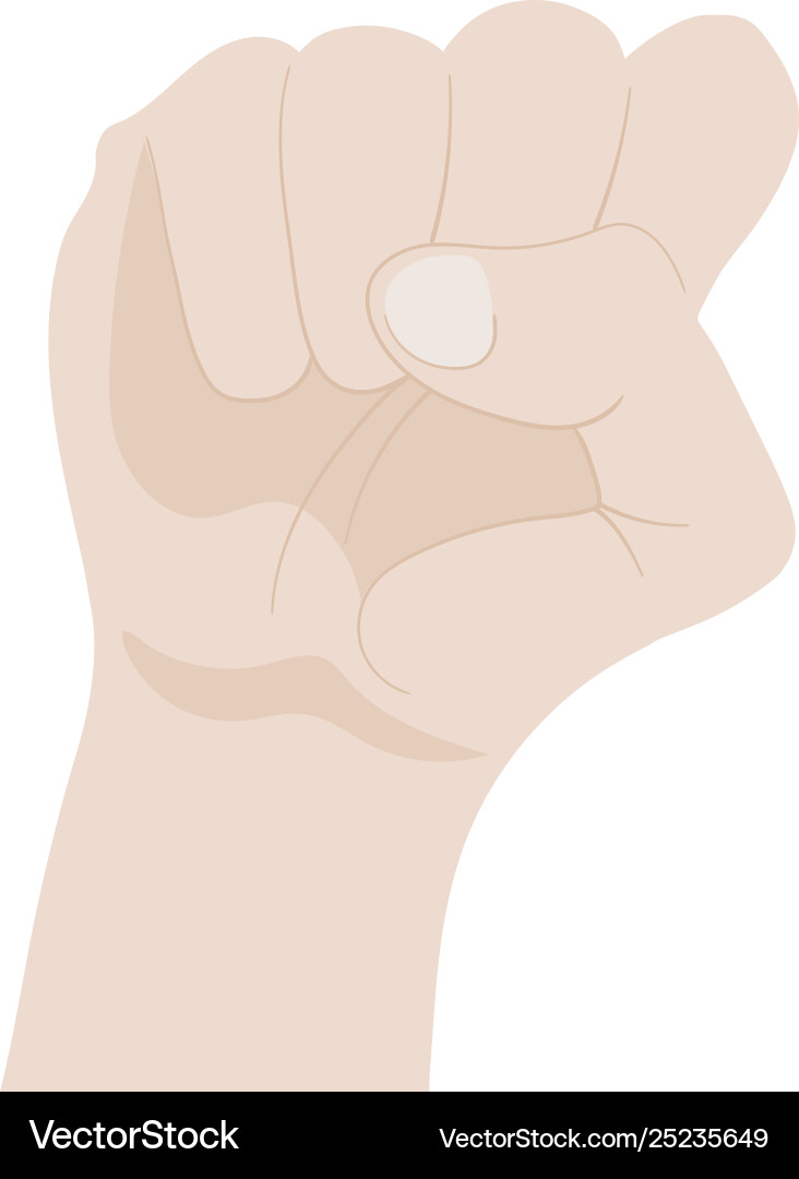 Raised fist isolated on white background Vector Image