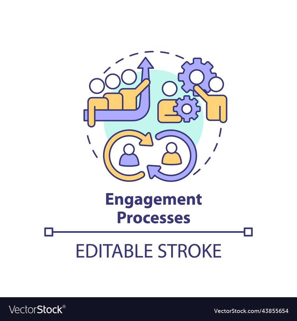 Engagement processes concept icon Royalty Free Vector Image
