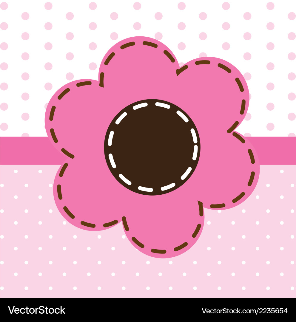 Flower design over dotted background Royalty Free Vector