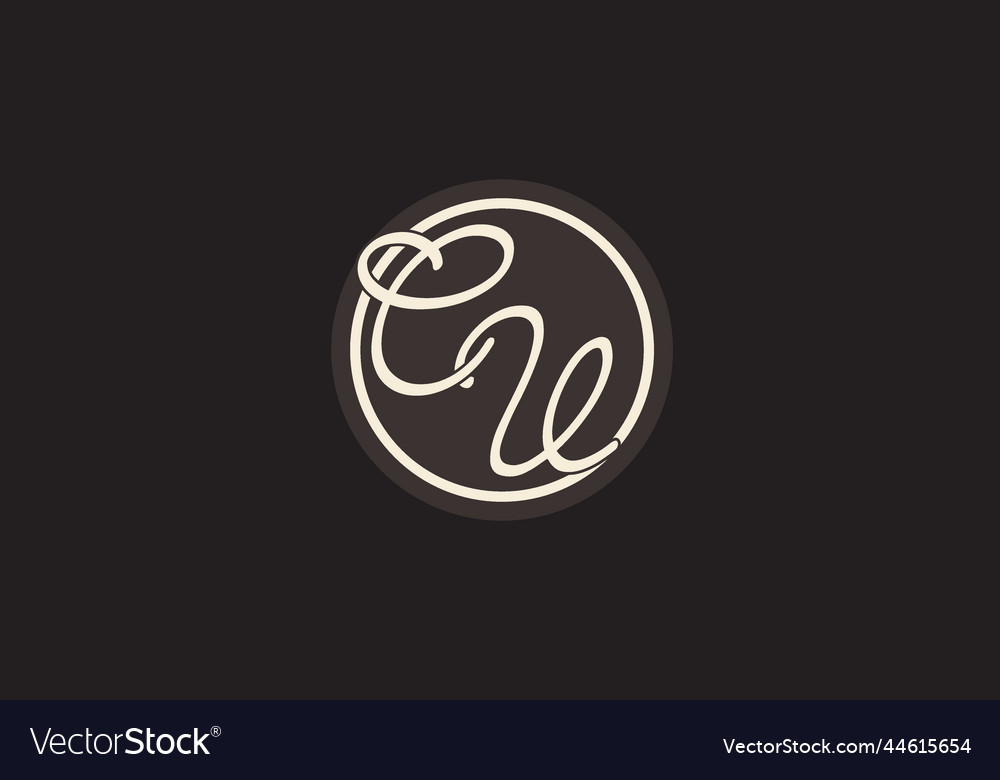 Initial letter cv monogram logo with simple Vector Image