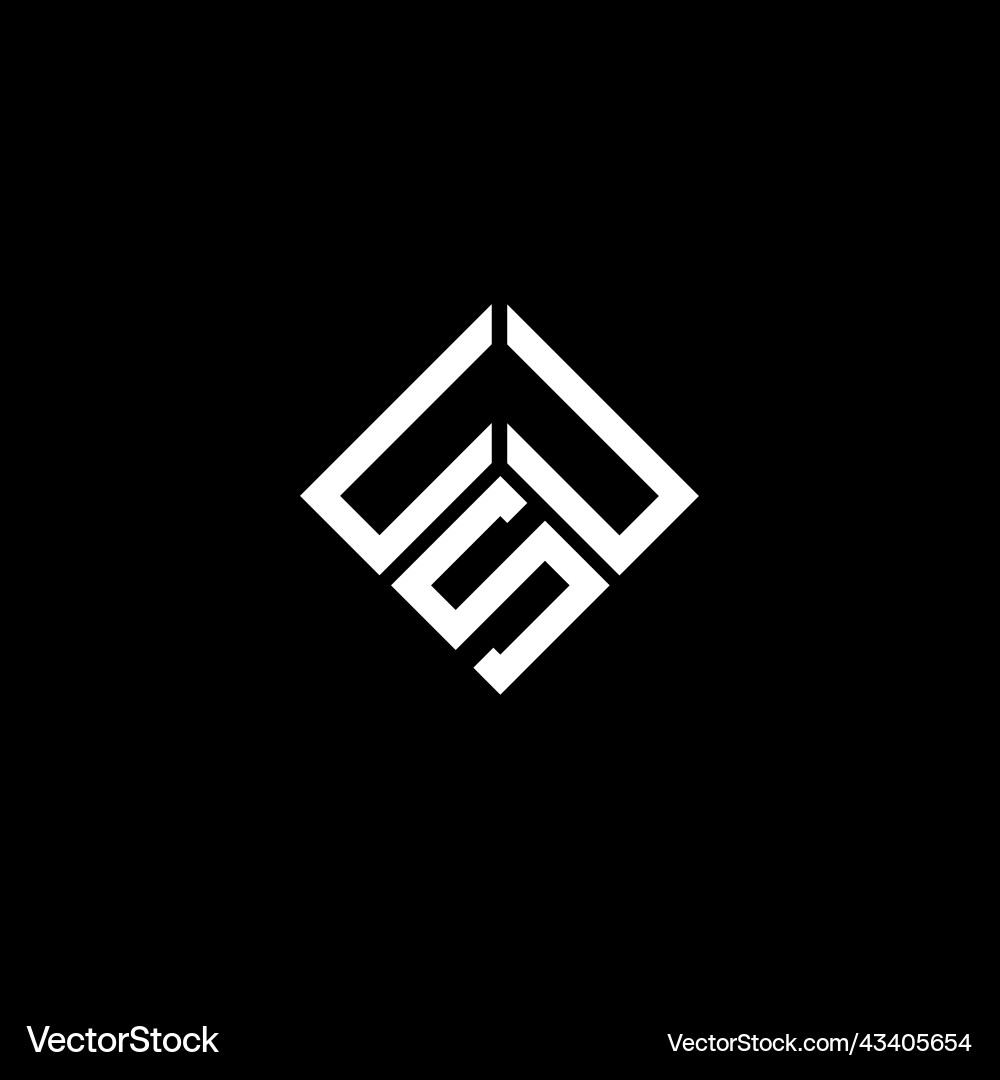 Uus letter logo design on black background Vector Image