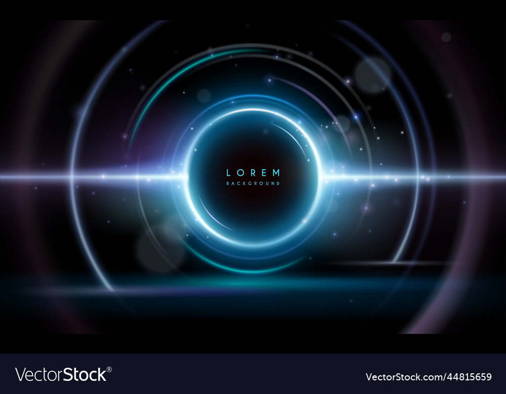 Abstract neon color circle light effect background
