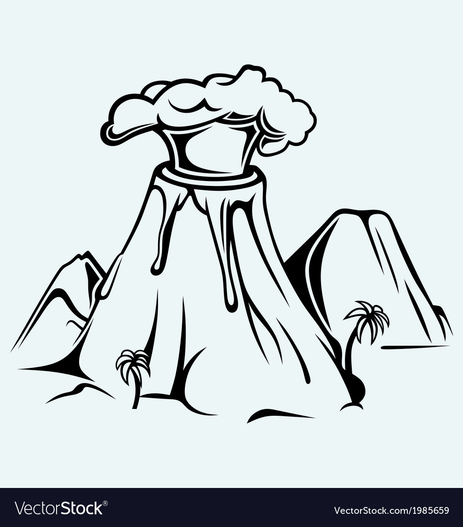 Exploding volcano Royalty Free Vector Image - VectorStock