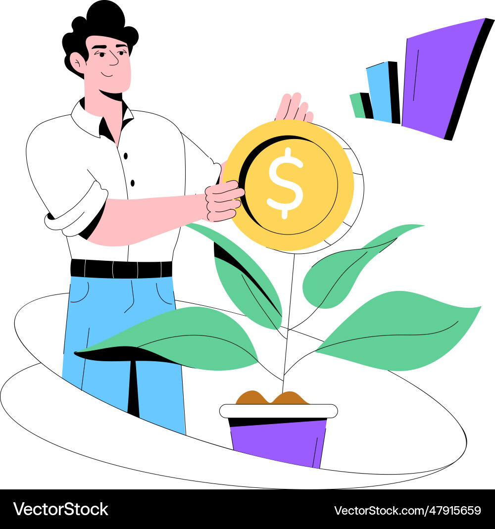 Money growth Royalty Free Vector Image - VectorStock