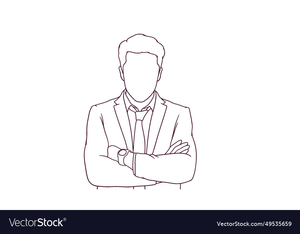 Succesfull businessman with crossed arms hand Vector Image Succesfull businessman with crossed arms hand Vector Image