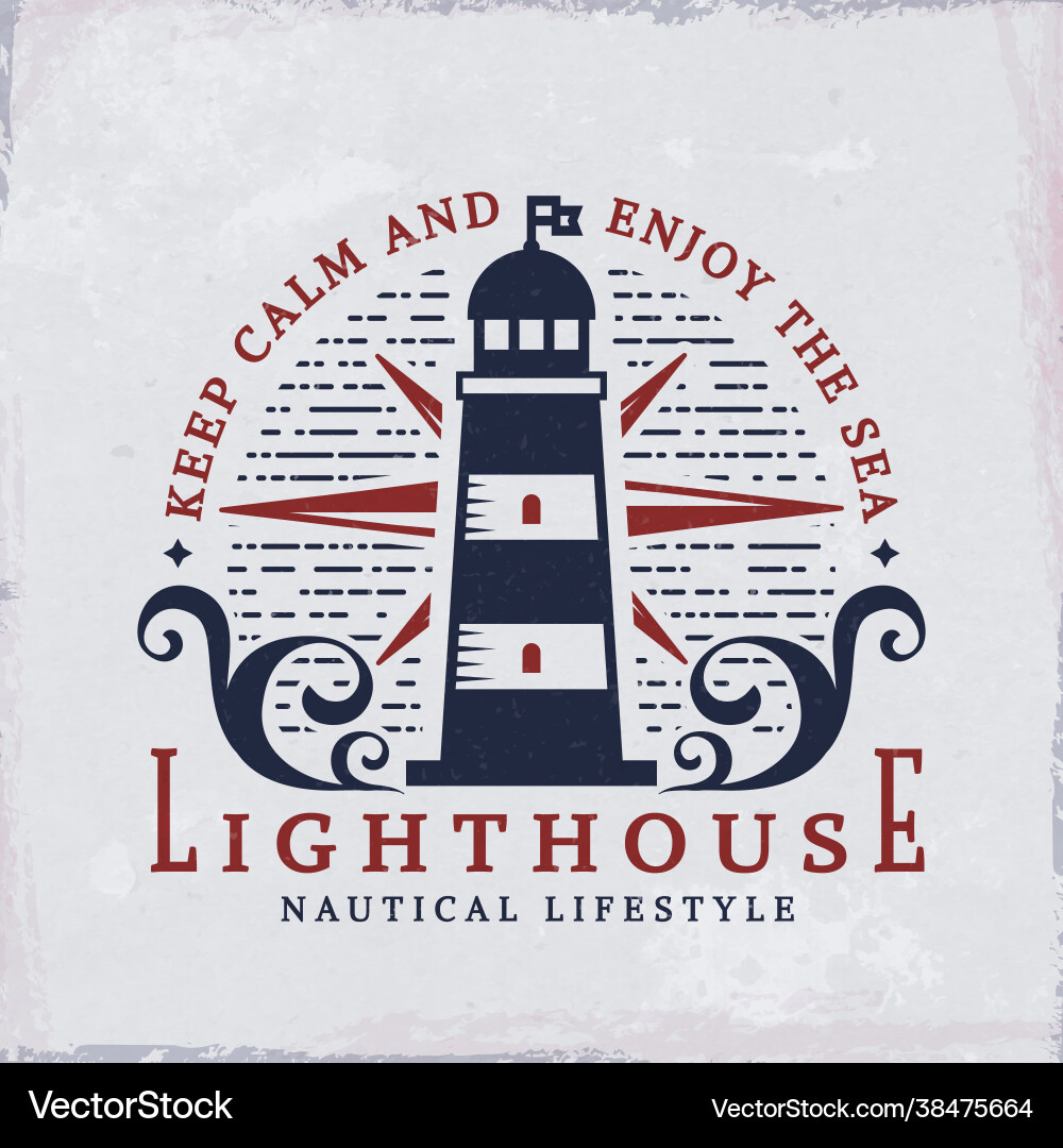 Lighthouse emblem Royalty Free Vector Image - VectorStock