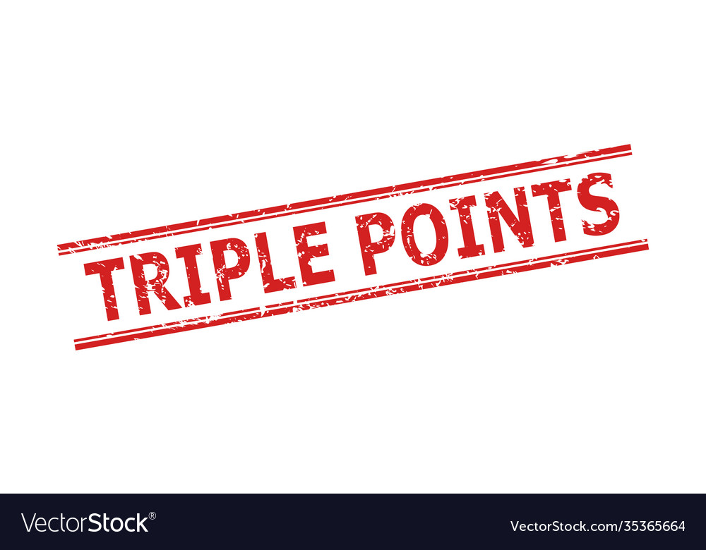 Triple points seal with scratched texture Vector Image
