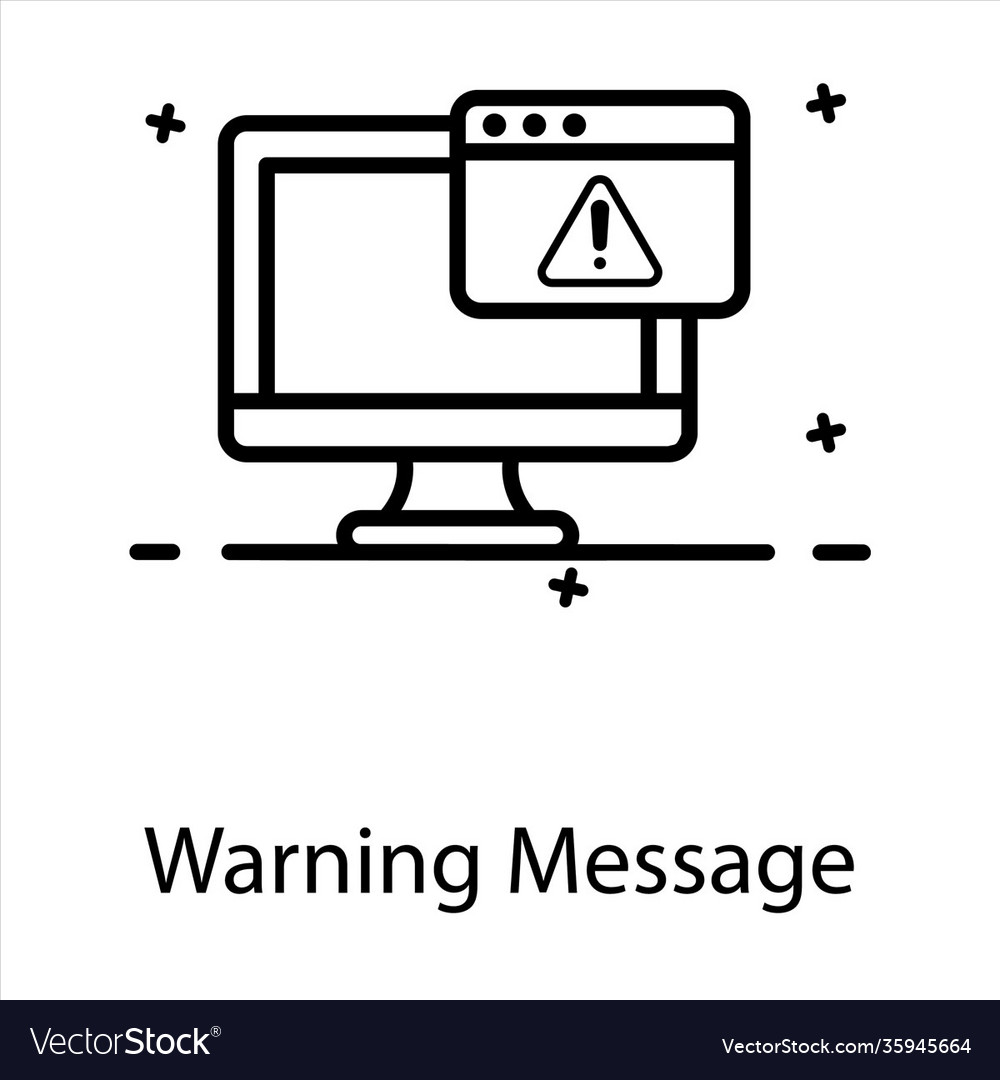 Warning message Royalty Free Vector Image - VectorStock