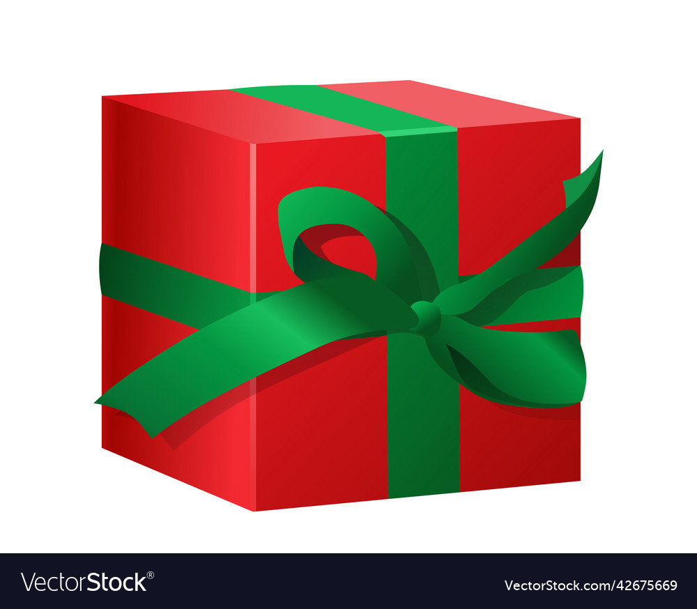 Gift red box Royalty Free Vector Image - VectorStock