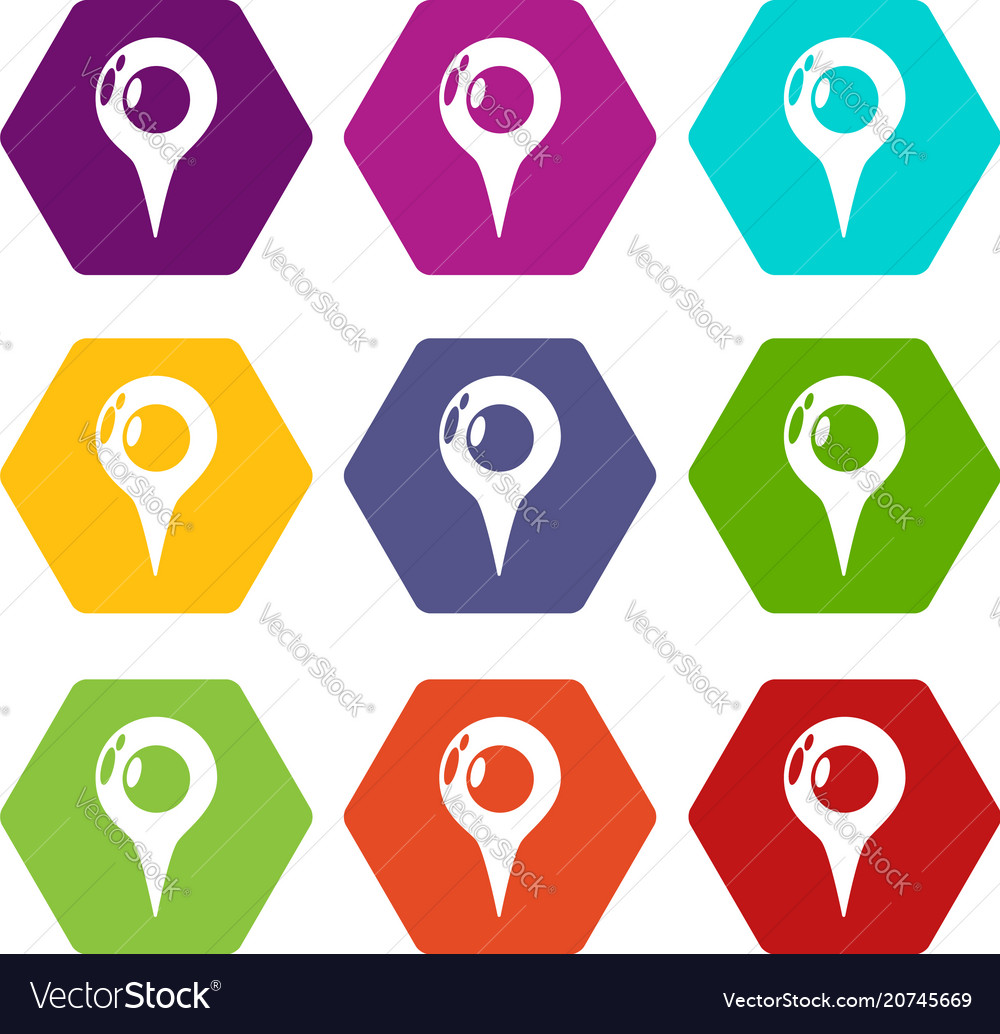 Map pointer icons set 9 Royalty Free Vector Image