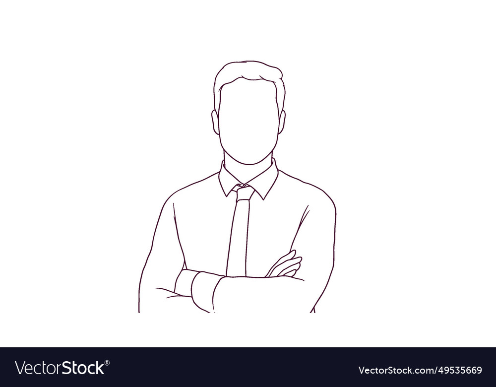 Succesfull businessman with crossed arms hand Vector Image Succesfull businessman with crossed arms hand Vector Image