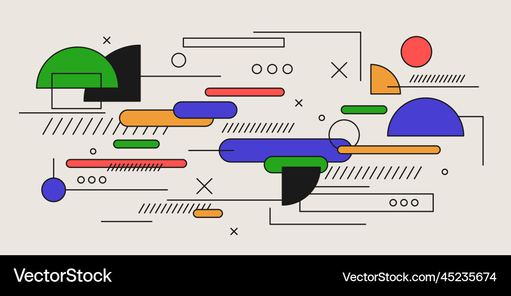 Composition with geometric shapes abstract Vector Image
