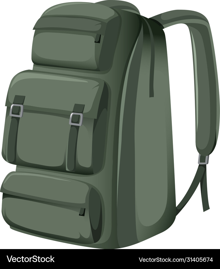 Gray backpack on white background Royalty Free Vector Image