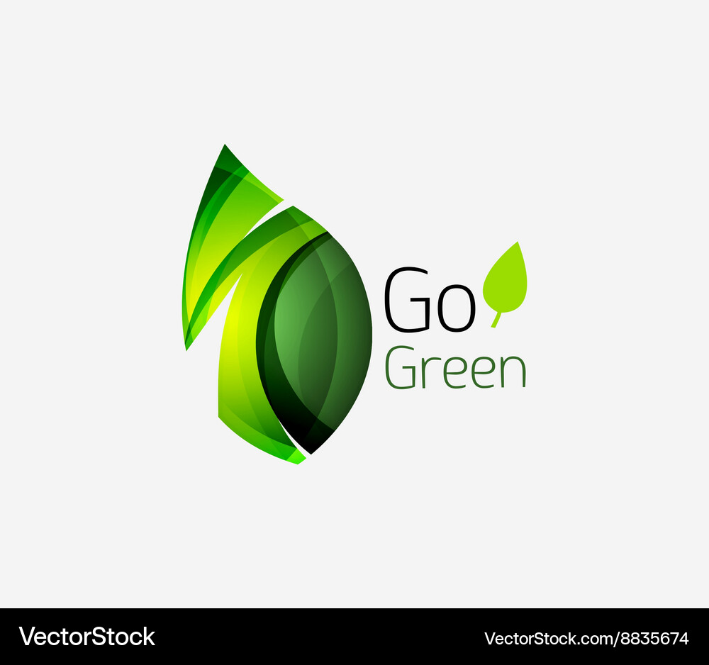 Shiny leaf icon Royalty Free Vector Image - VectorStock