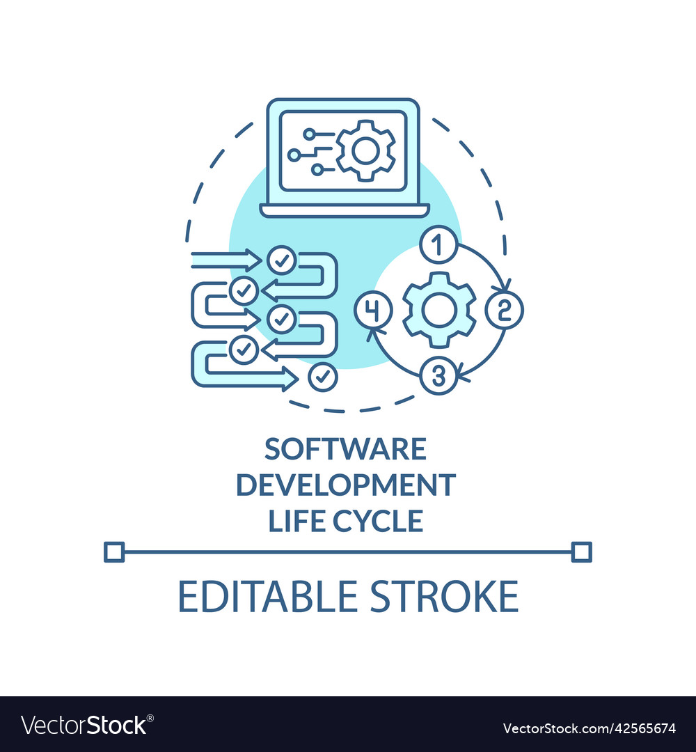 Software development life cycle turquoise concept Vector Image