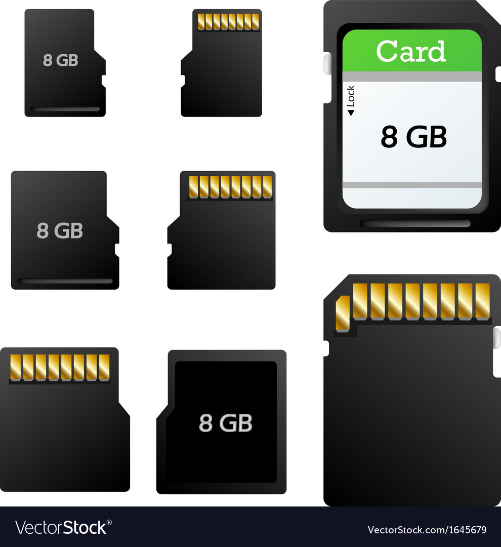 Memory card set Royalty Free Vector Image - VectorStock