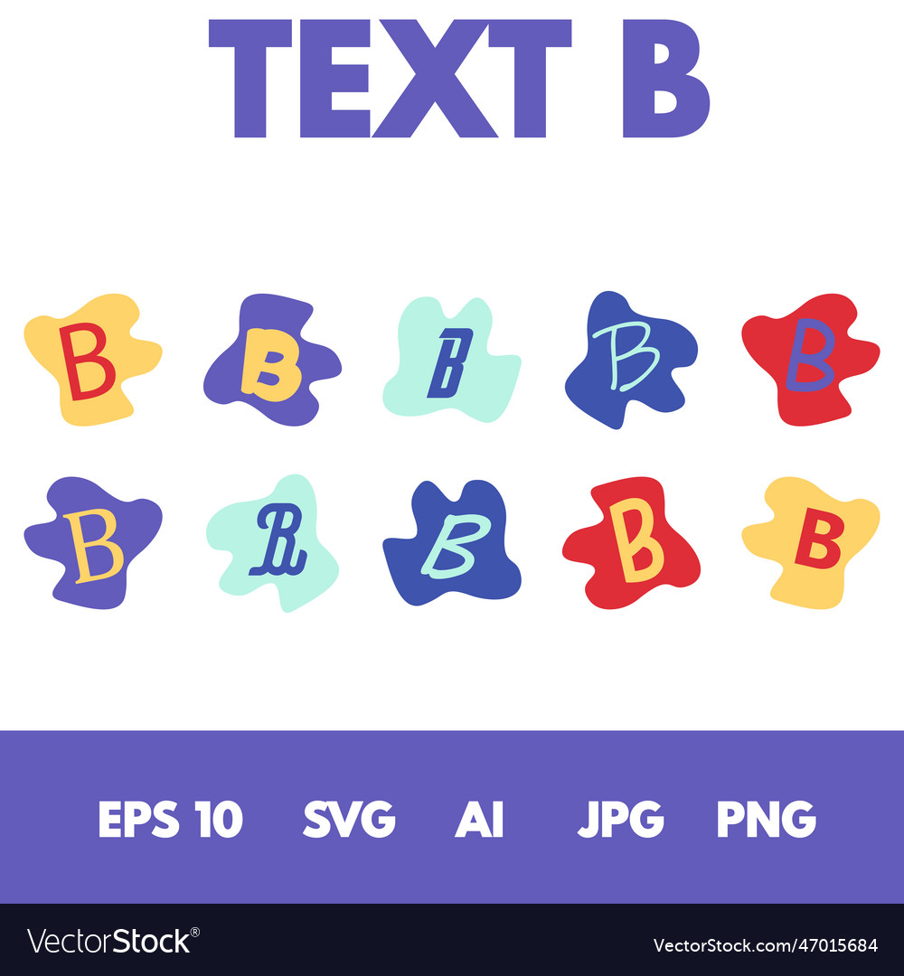 Text b Royalty Free Vector Image - VectorStock