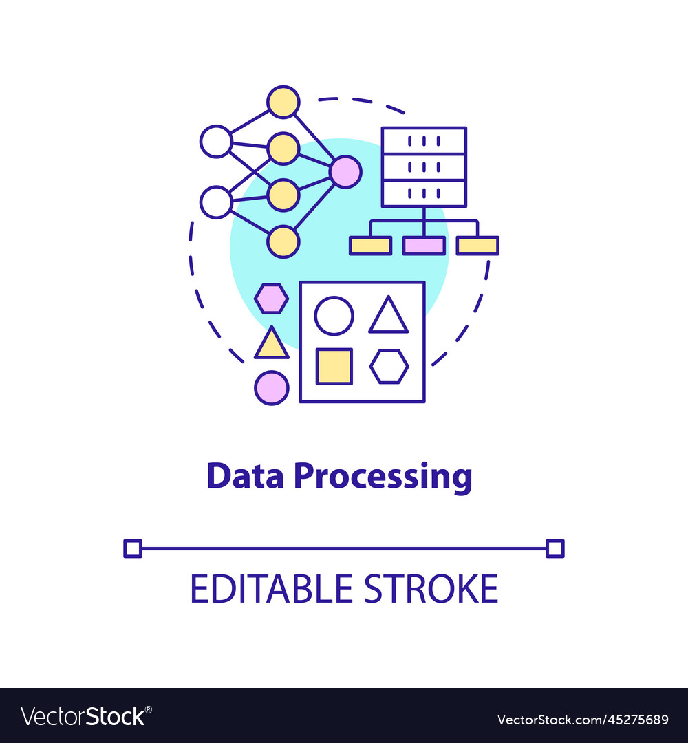 Data processing concept icon Royalty Free Vector Image Data processing concept icon Royalty Free Vector Image
