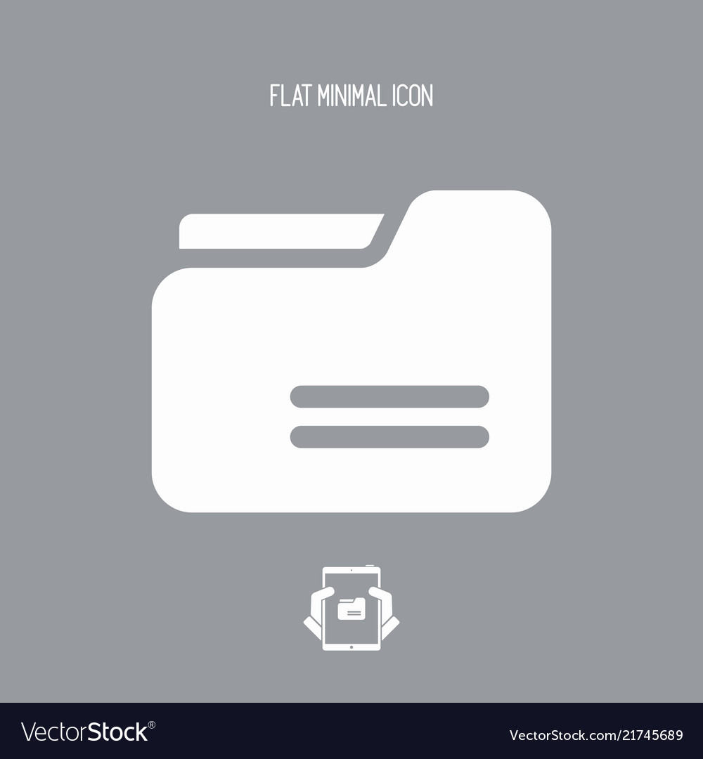 Folder - flat minimal icon Royalty Free Vector Image