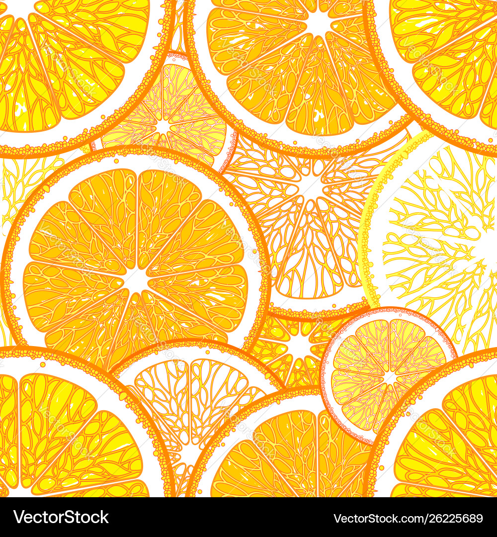 Seamless pattern with oranges Royalty Free Vector Image