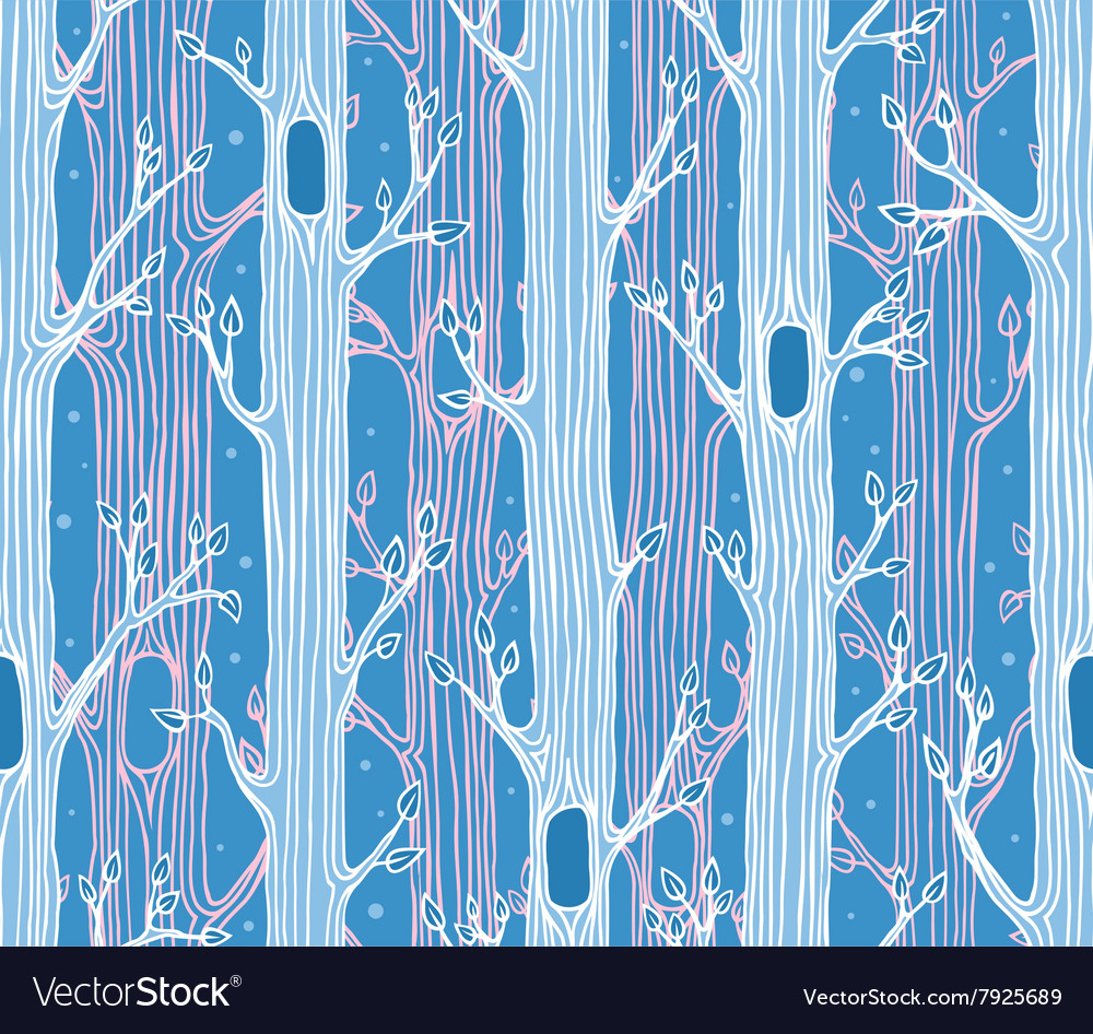 Seamless pattern with trees Royalty Free Vector Image