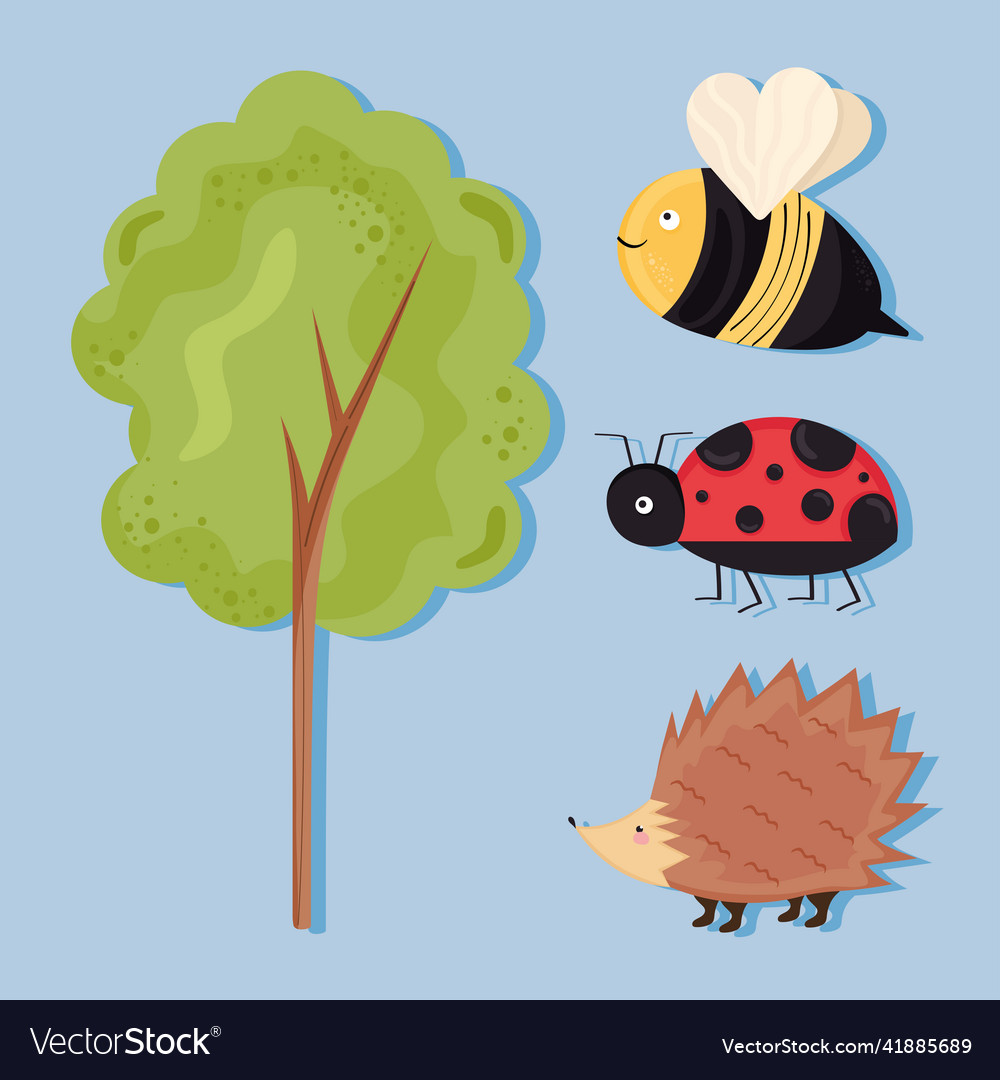 Three spring animals Royalty Free Vector Image